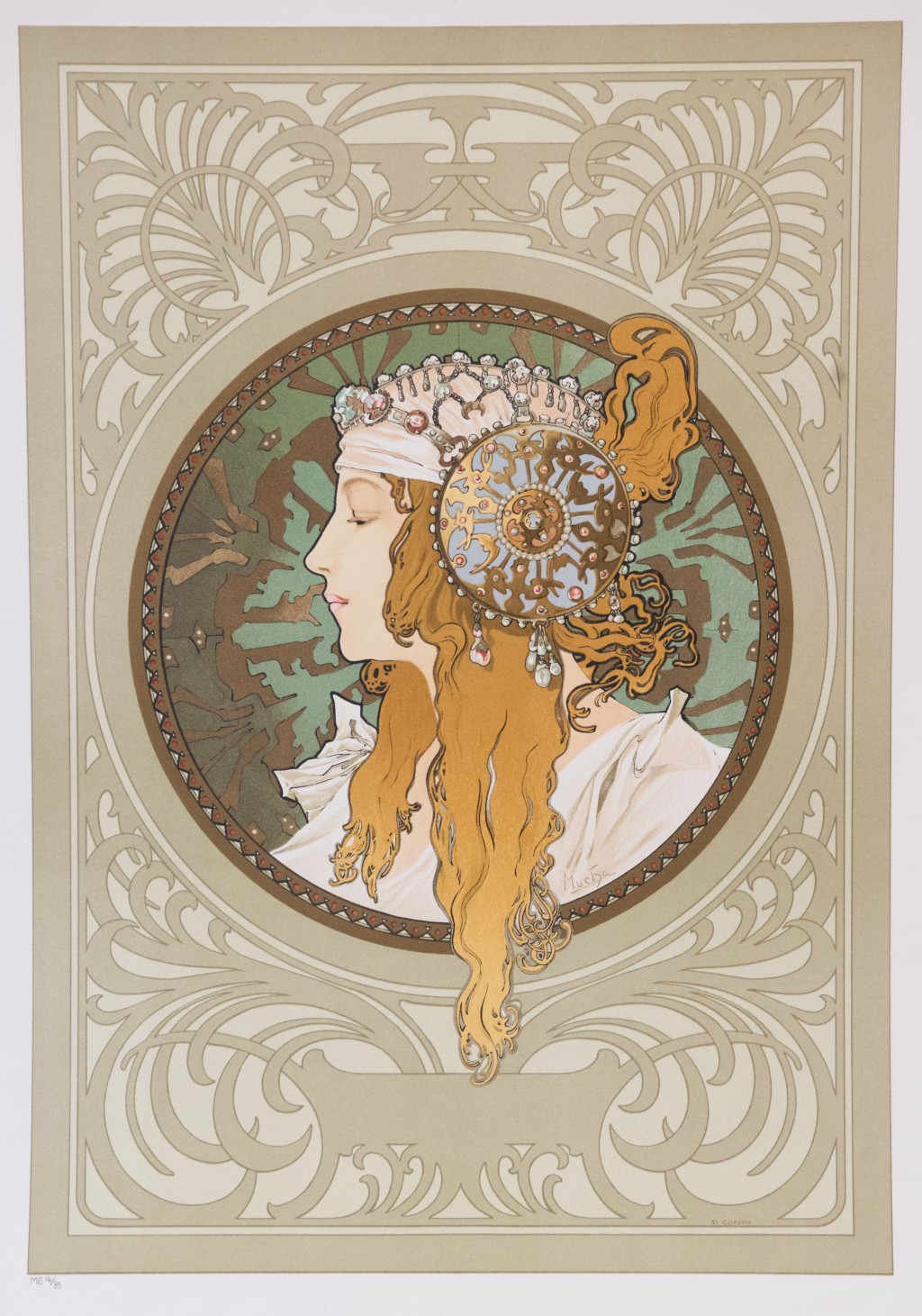 Byzantine Head: Blonde, Alphonse Mucha – Rue Royale Fine Art